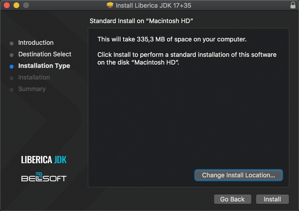 Liberica JDK 17+35 Install Guide