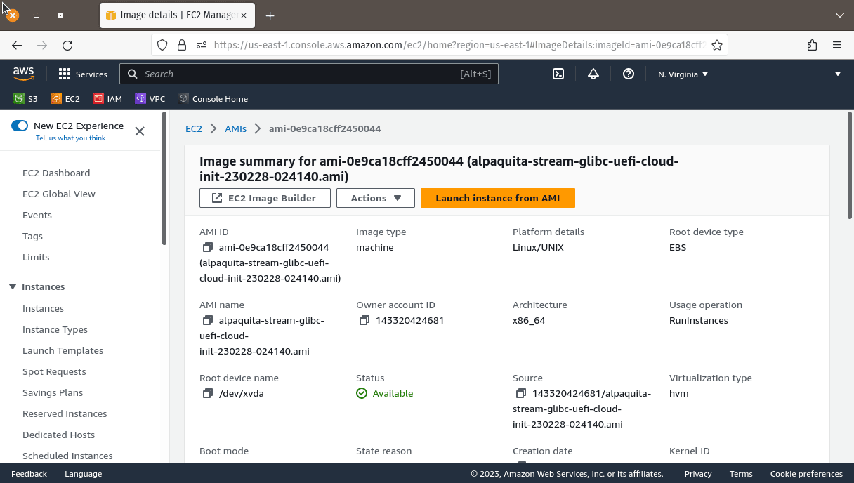 Alpaquita Linux Getting started with AWS