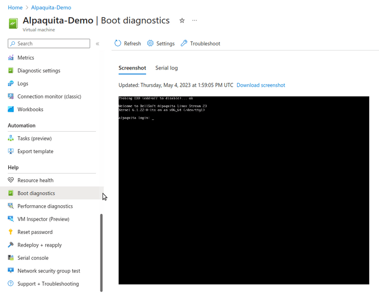 Alpaquita Linux Getting started with Azure