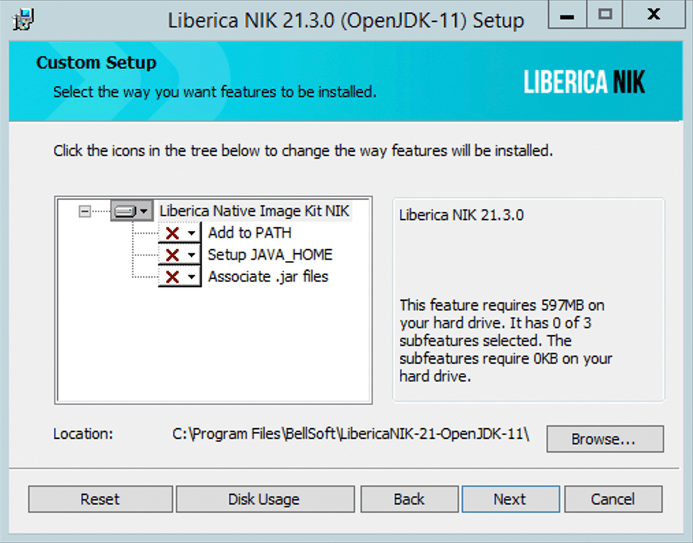 Liberica NIK 23.0.0+1-20.0.1b10 Install Guide