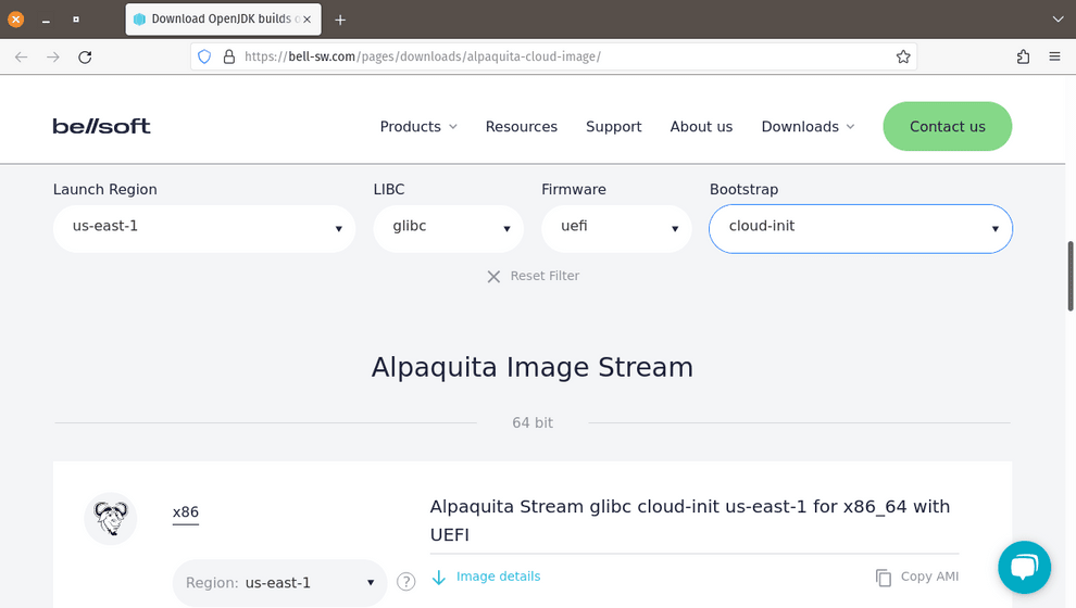 Alpaquita Linux Getting started with AWS