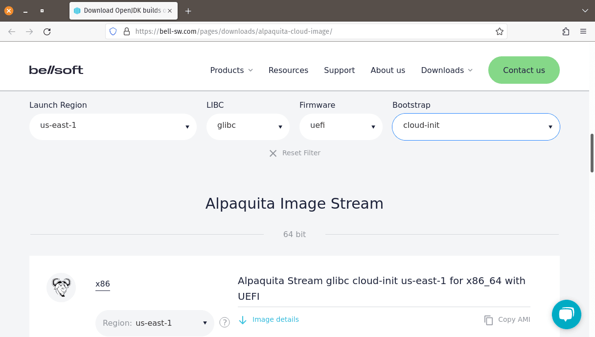 Alpaquita Linux Getting started with AWS